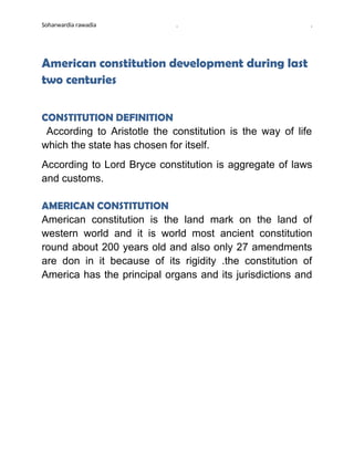 introduction to constitution of US. important aspects of constitution ...