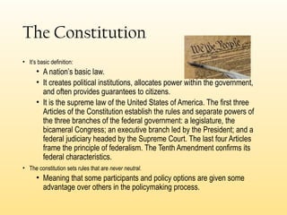The United States of America Constitution Powerpoint | PPTX