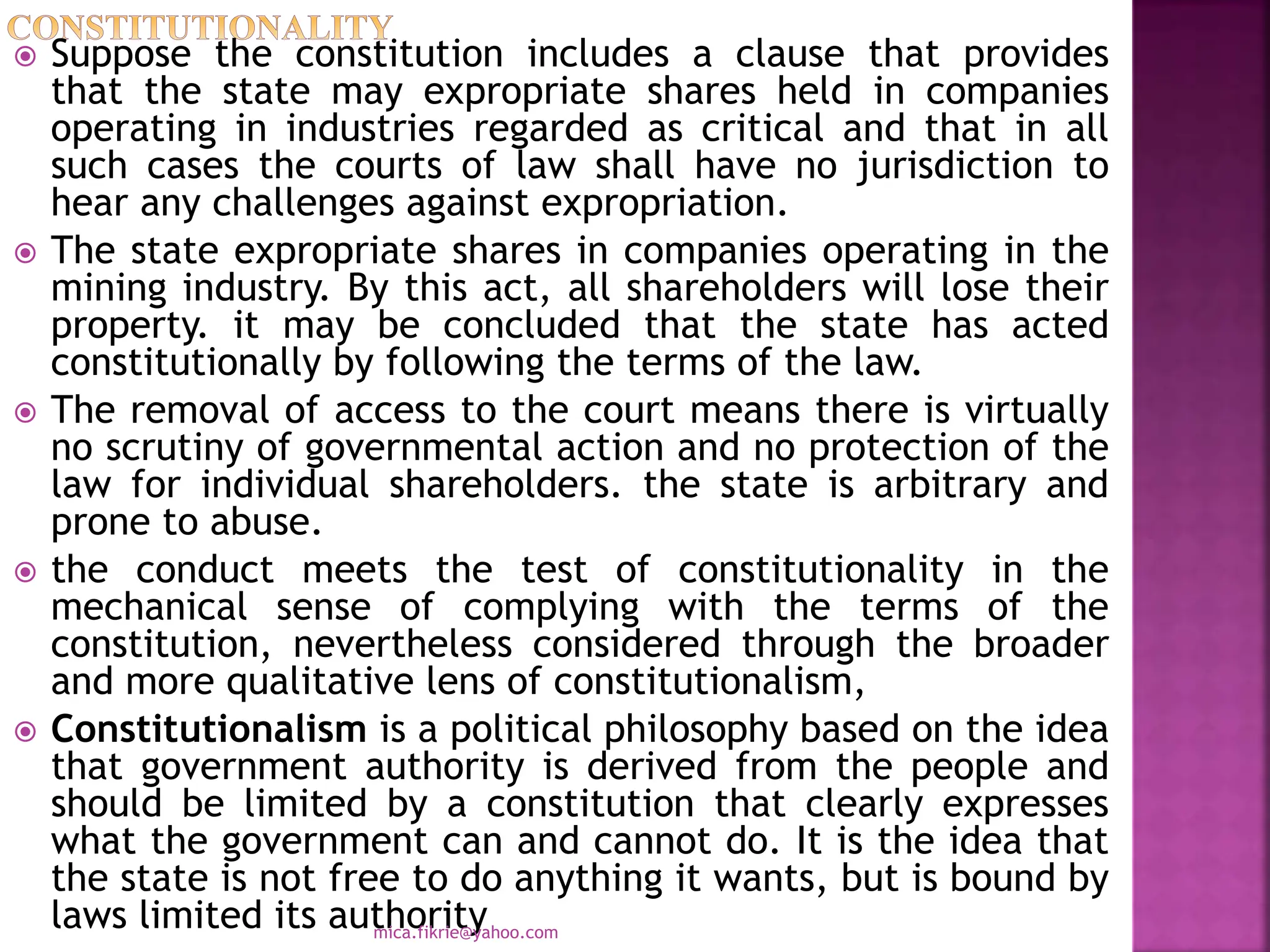 The law Constitutional Law Lecture Notes | PPTX