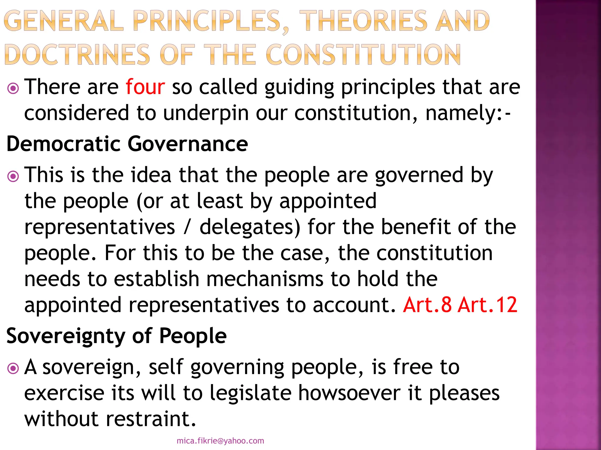 constitutional Law Lecture Notes in ppt: | PPTX