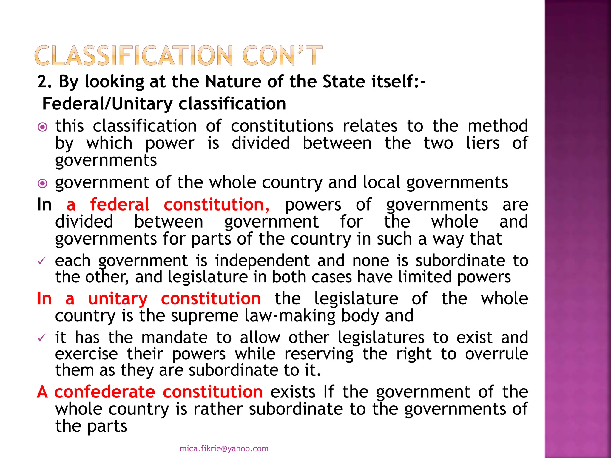 constitutional Law Lecture Notes in ppt: | PPTX
