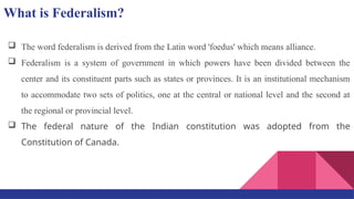 Constitutional Law PPt on US and India Federalism | PPTX
