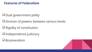 Constitutional Law PPt on US and India Federalism | PPTX