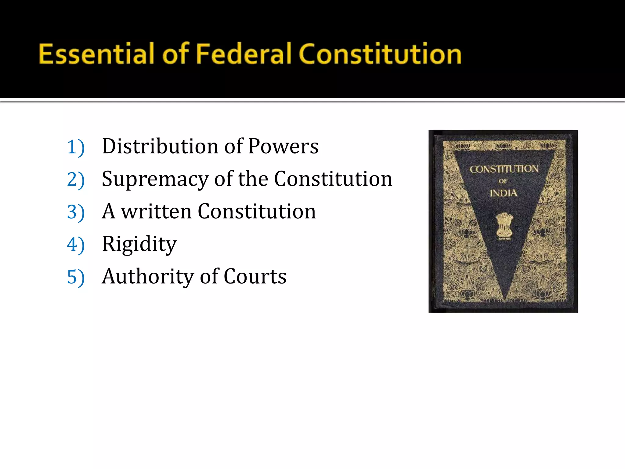Indian Constitution Unitary & Federal | PPTX