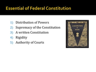 Indian Constitution Unitary & Federal | PPTX