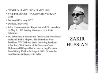 DETAILS OF PRESIDENTS OF INDIA | PPTX