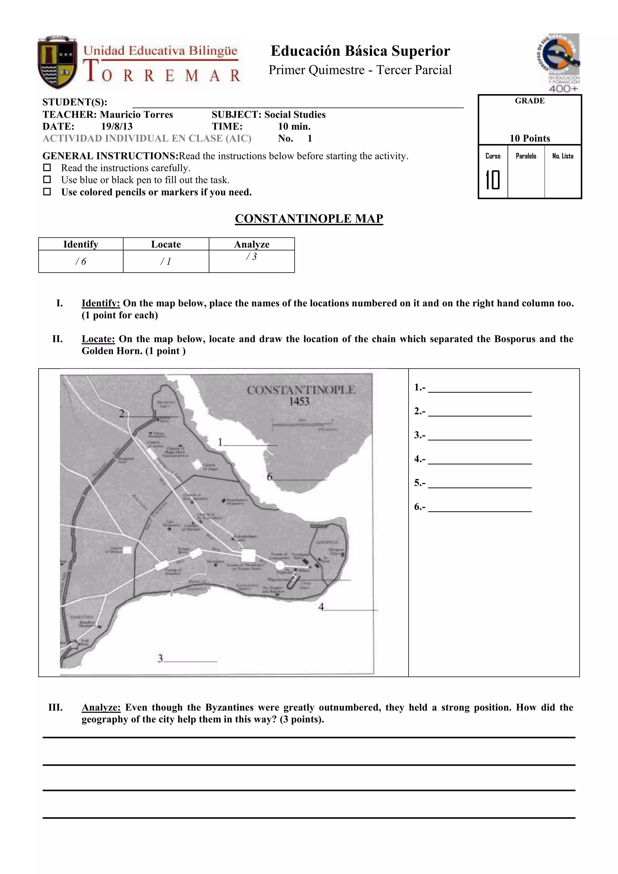 Constantinople Map | PDF