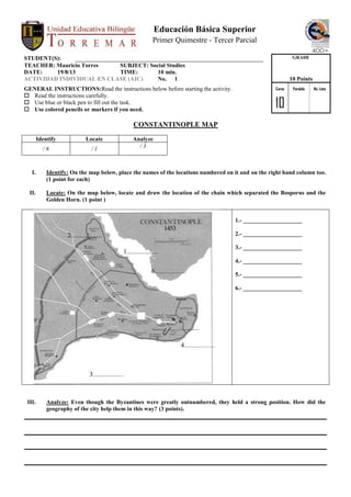 Constantinople Map | DOCX