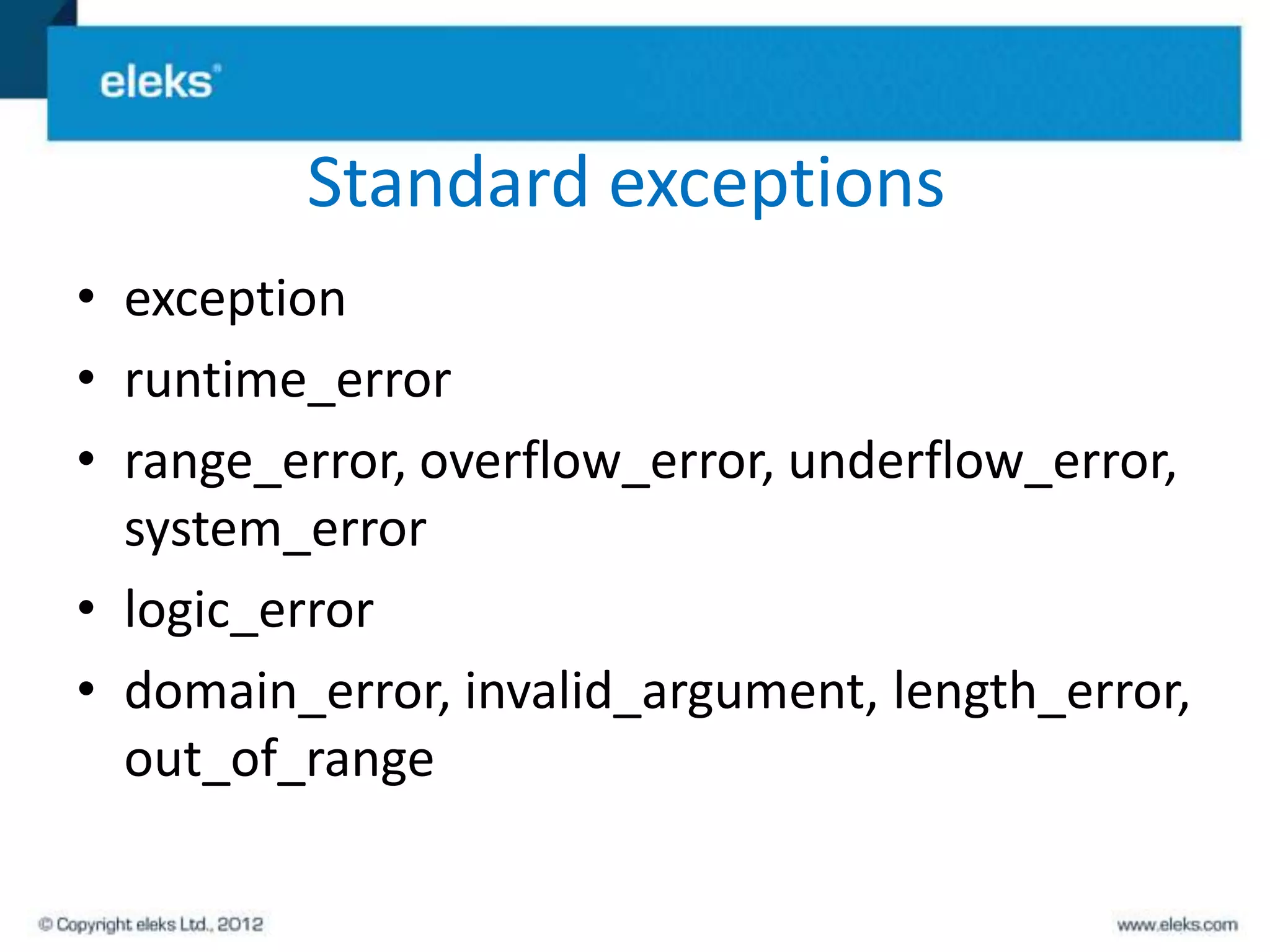 cpp-2013 #11 Constness and Exceptions | PPT