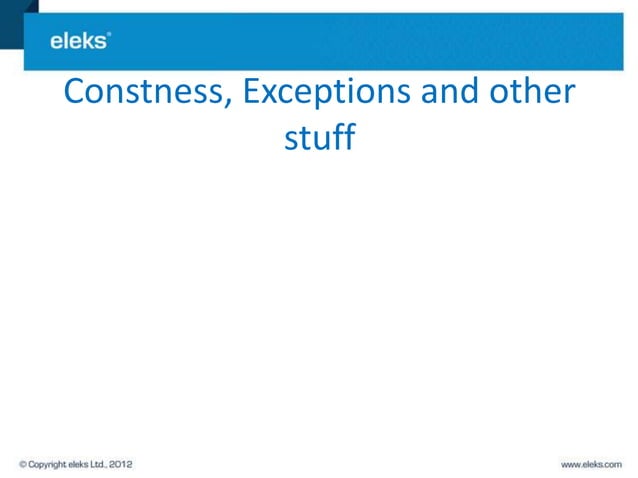 cpp-2013 #11 Constness and Exceptions | PPT