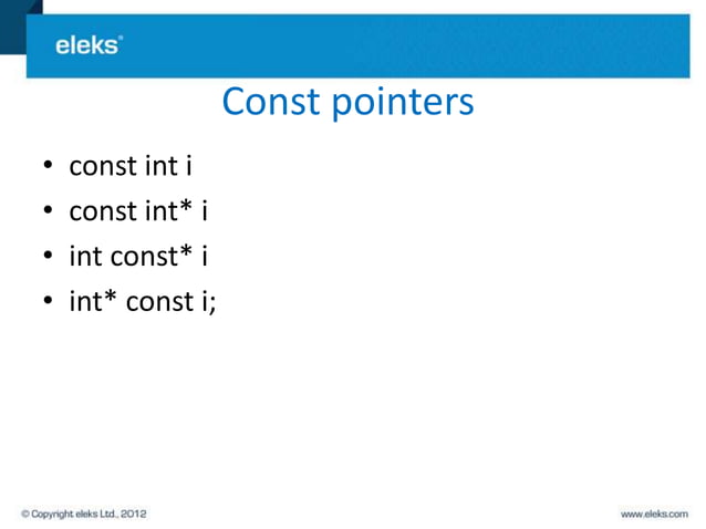 cpp-2013 #11 Constness and Exceptions | PPT cpp-2013 #11 Constness and Exceptions | PPT