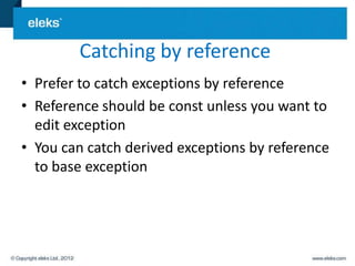 cpp-2013 #11 Constness and Exceptions | PPT