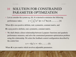 Constrained state feedback control | PPTX | Physics | Science