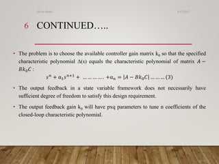 Constrained state feedback control | PPTX | Physics | Science