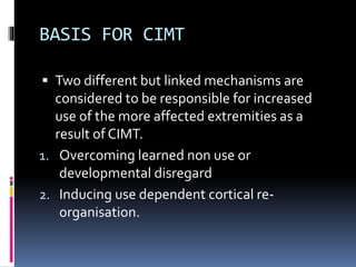 CONSTRAINT INDUCED MOVEMENT THERAPY(CIMT).pptx