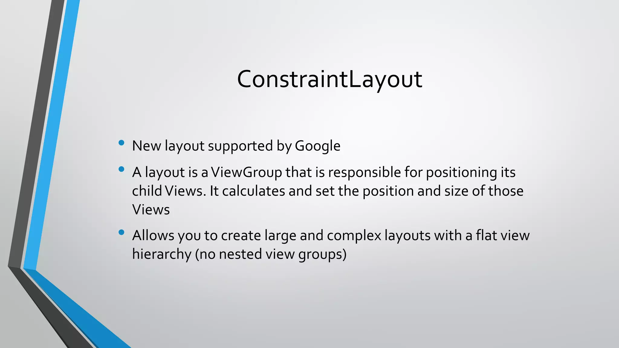 Android Development Constraintlayout Ppt