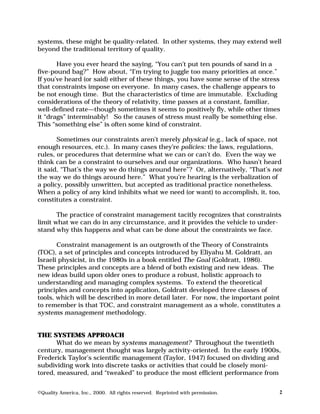 Constraint management | PDF