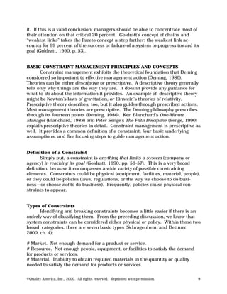 Constraint management | PDF