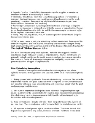 Constraint management | PDF