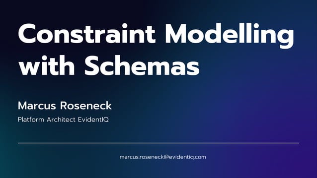 Constraint Modelling with Schemas | PPT