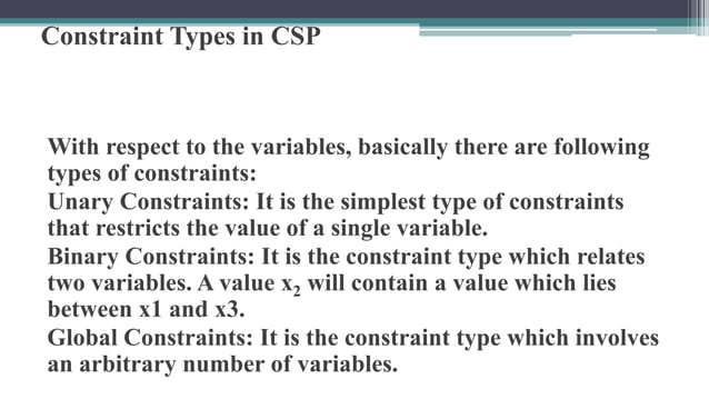 constraint satisfaction problems.pptx | Programming Languages | Computing