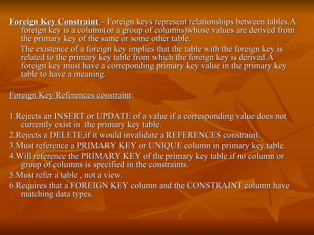 Constraints In Sql | PPT