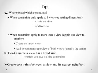 Auto Layouts , NSLayoutConstraint, Traits in iOS | PPT