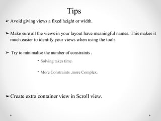 Auto Layouts , NSLayoutConstraint, Traits in iOS | PPT