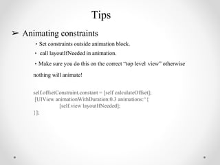 Auto Layouts , NSLayoutConstraint, Traits in iOS | PPT