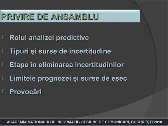 Constrangerile prognozei | PPT