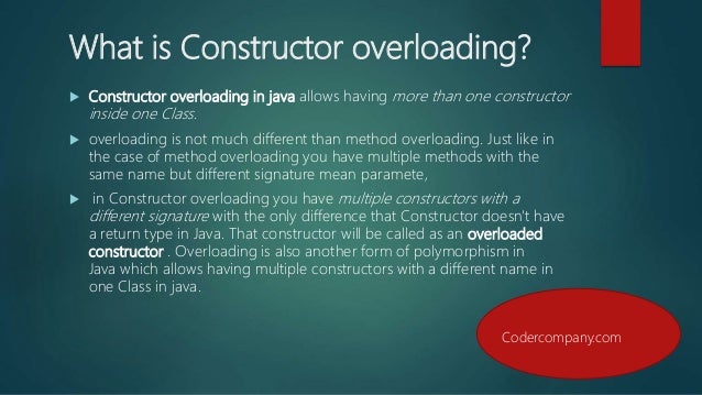 Constrauctor overloading in java