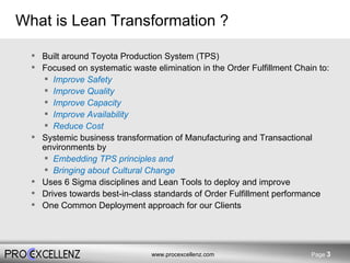 Cons & Trng - Lean Transformation | PPT | Logistics | Business