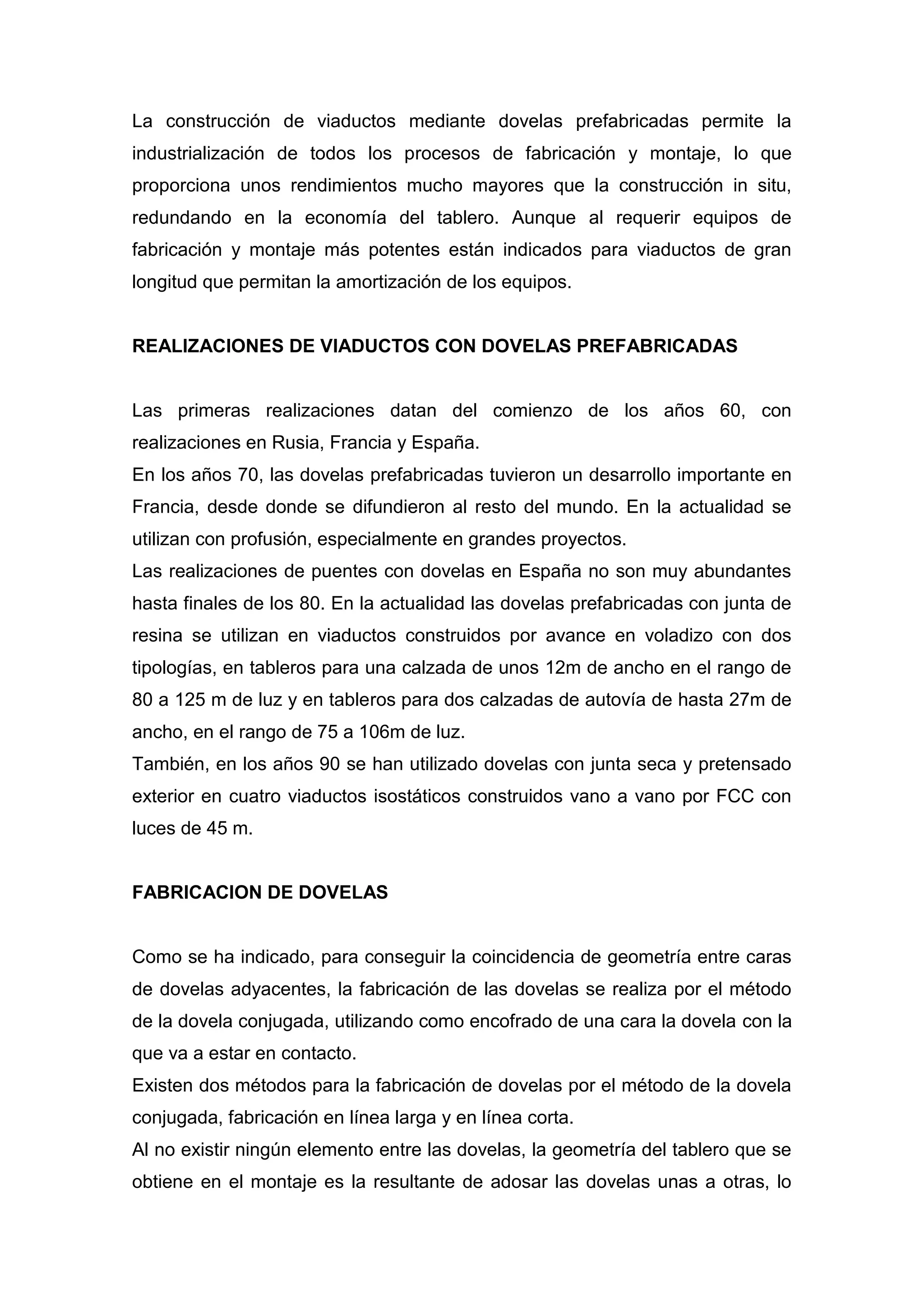 Construcción de viaductos con dovelas prefabricadas proyecto de aula | PDF