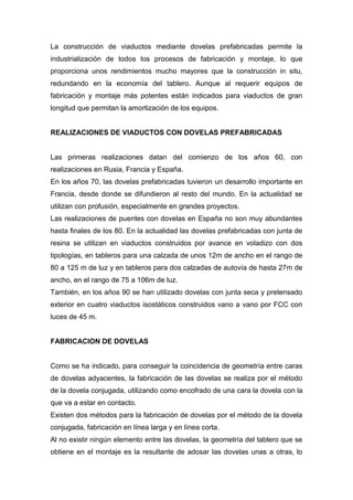 Construcción de viaductos con dovelas prefabricadas proyecto de aula | PDF