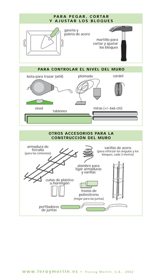 Construccion de paredes con bloques de cemento | PDF