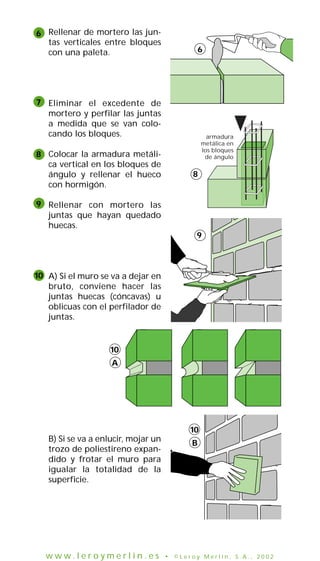Construccion de paredes con bloques de cemento | PDF