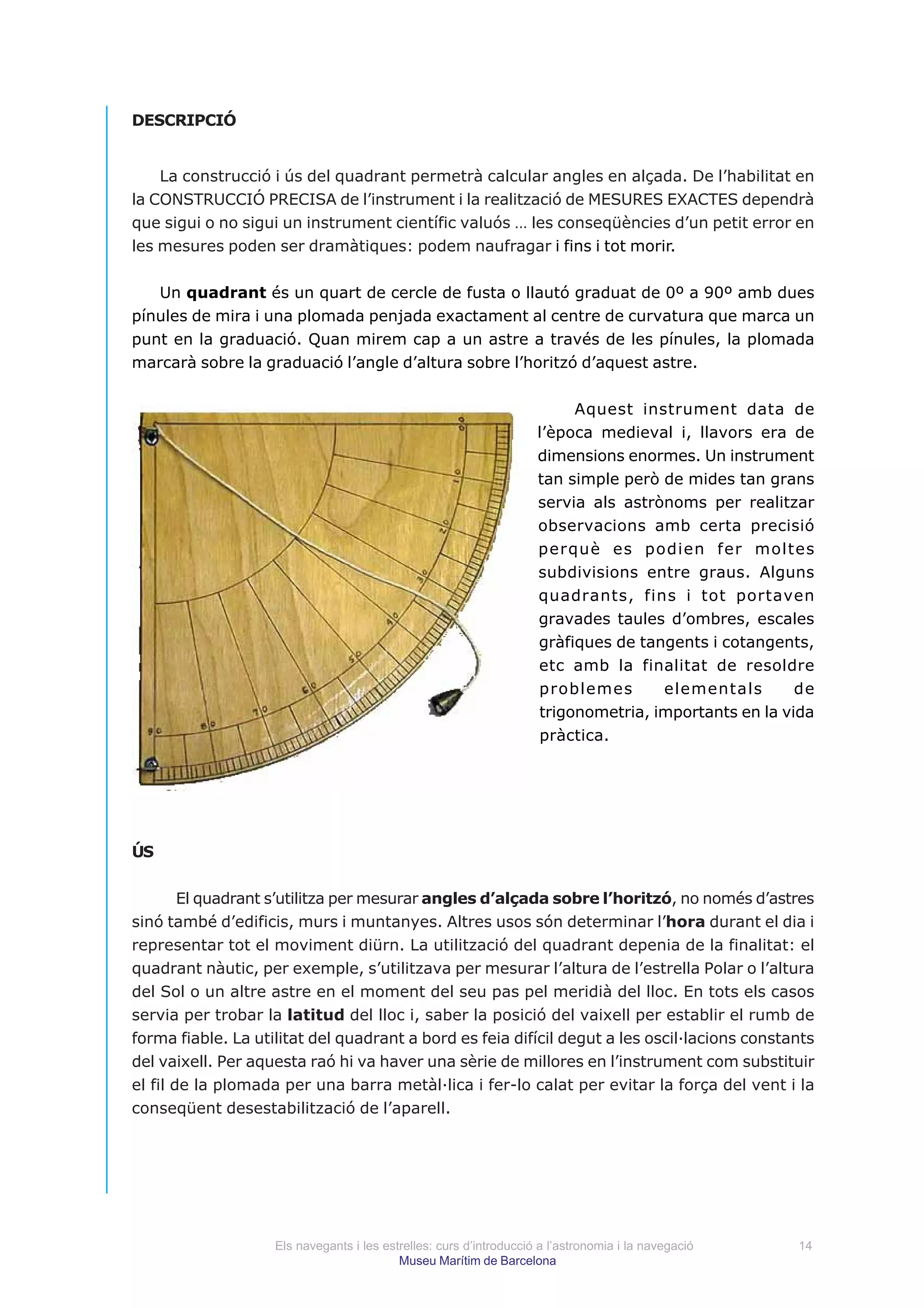 La construcció d'un Quadrant | PDF