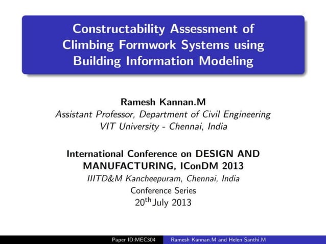 Constructability Assessment Of Climbing Formwork Systems Using Building