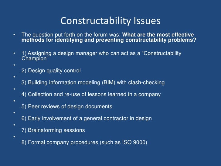 Constructability In Construction