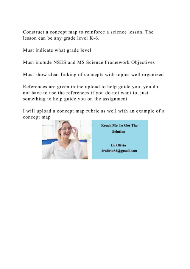 Construct a concept map to reinforce a science lesson. The lesson ca.docx