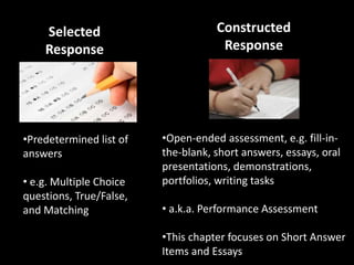 Constructed reponse tests popham 2007 | PPTX