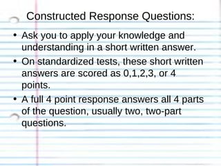 Constructed response practice | PPT