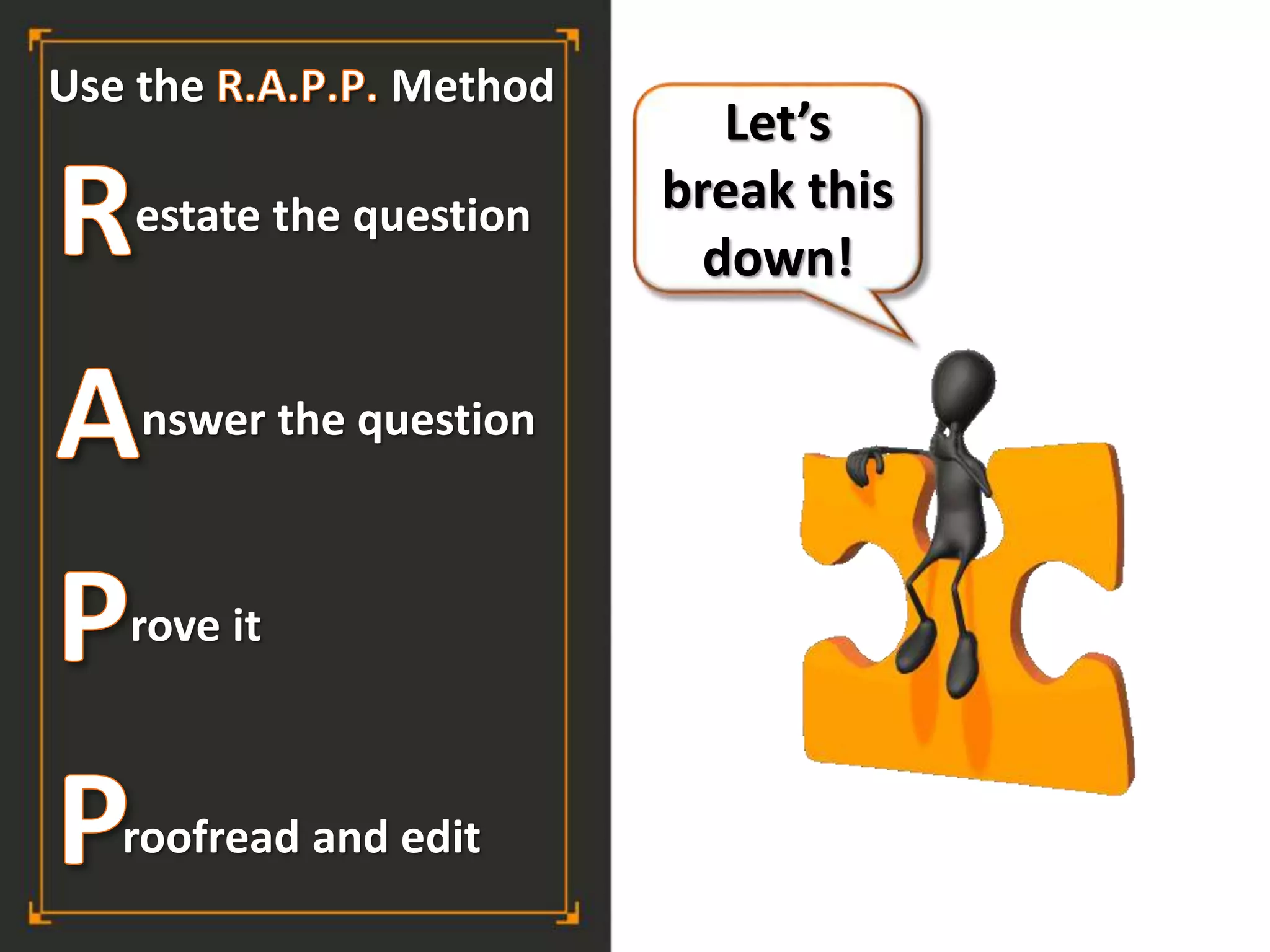 Constructed Response using the RAPP method | PPTX