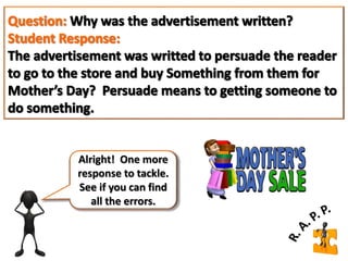 Constructed Response using the RAPP method | PPTX