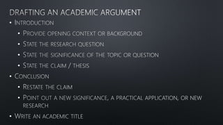 Constructing an academic argument | PPTX
