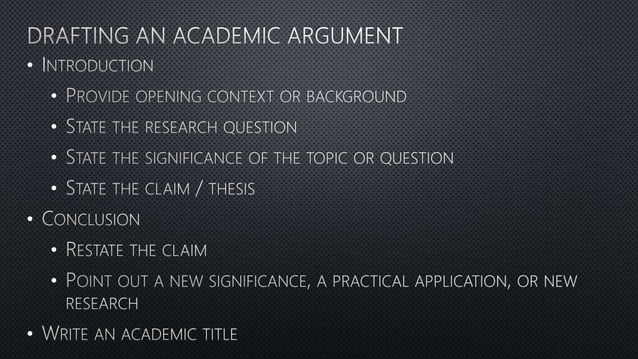 Constructing an academic argument | PPTX