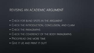 Constructing an academic argument | PPTX