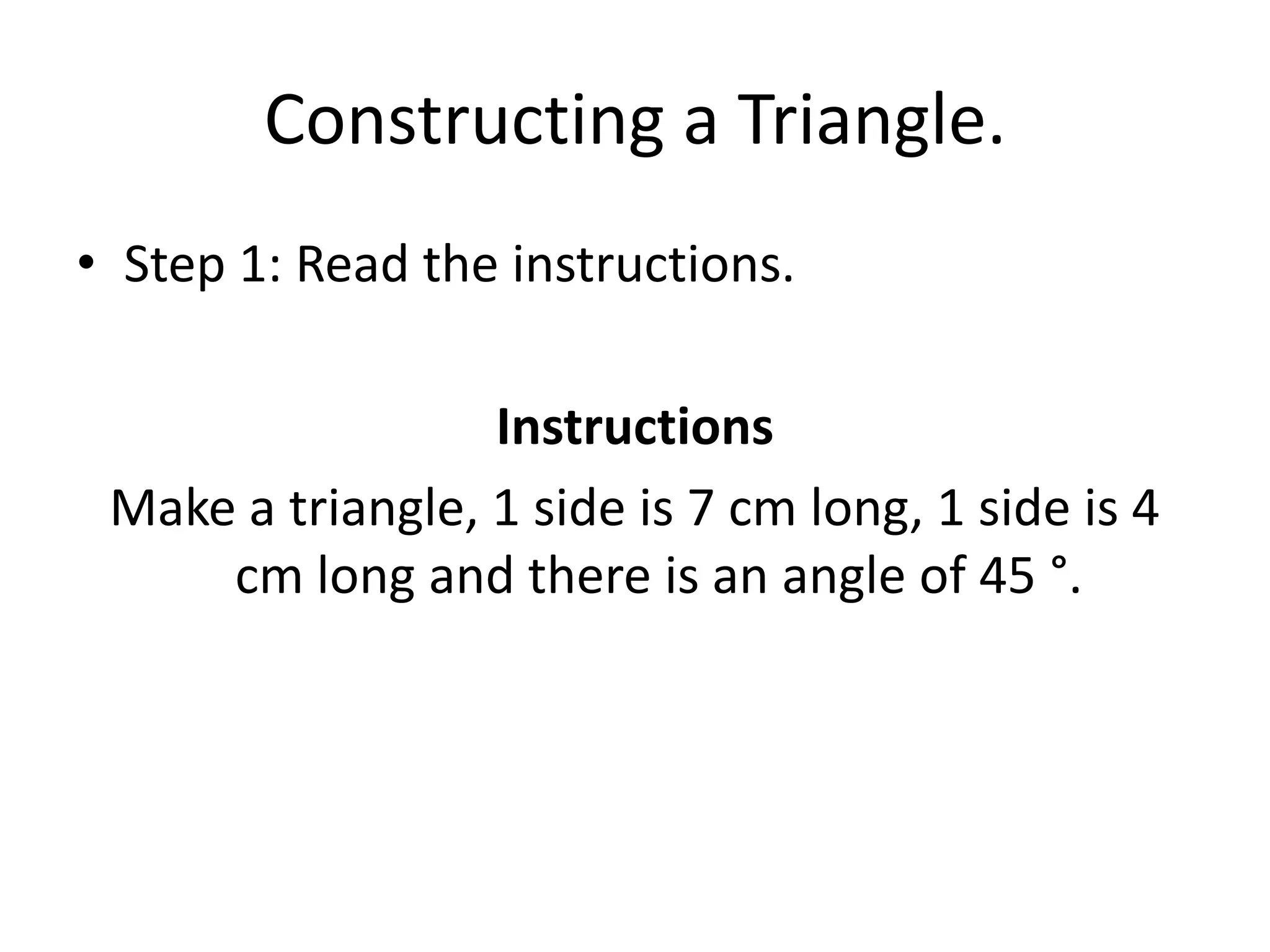 Constructing an angle or triangle using a protractor | PPTX