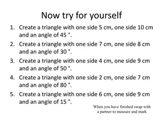 Constructing an angle or triangle using a protractor | PPTX