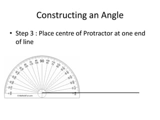 Constructing an angle or triangle using a protractor | PPTX